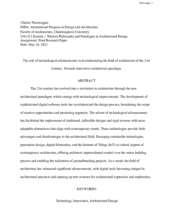 (PDF) Chalisa Thawongpia INDA: International Program in Design and Architecture Faculty of ...