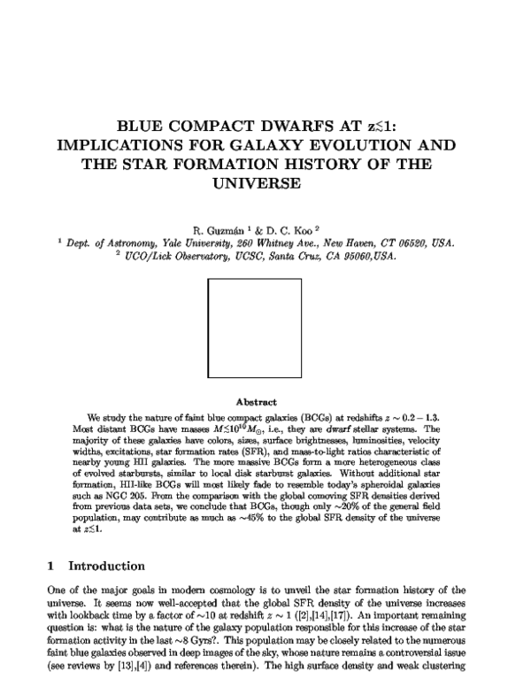 (PDF) Blue Compact Dwarfs at Z