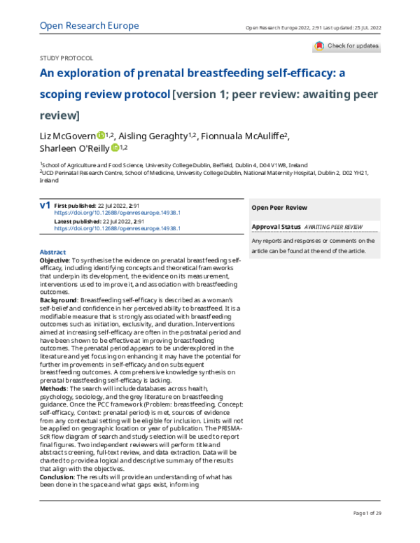 (PDF) An exploration of prenatal breastfeeding self-efficacy: a scoping ...