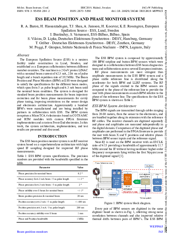 (PDF) ESS Beam Position and Phase Monitor System
