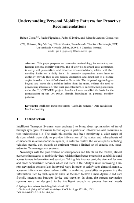 (PDF) Understanding Personal Mobility Patterns for Proactive Recommendations