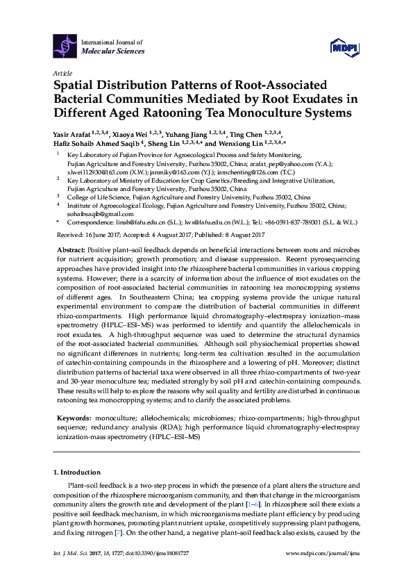 (PDF) Spatial Distribution Patterns of Root-Associated Bacterial Communities Mediated by Root ...