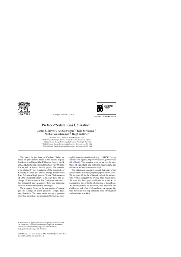 (PDF) Preface-“Natural Gas Utilization”