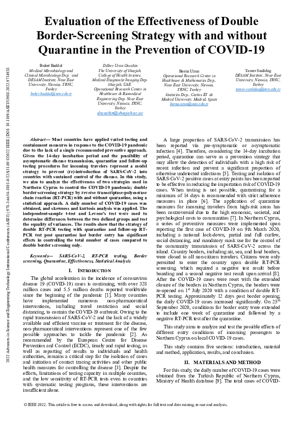 (PDF) Evaluation of the Effectiveness of Double Border-Screening ...