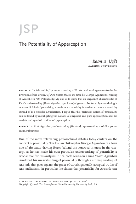 (PDF) The Potentiality of Apperception