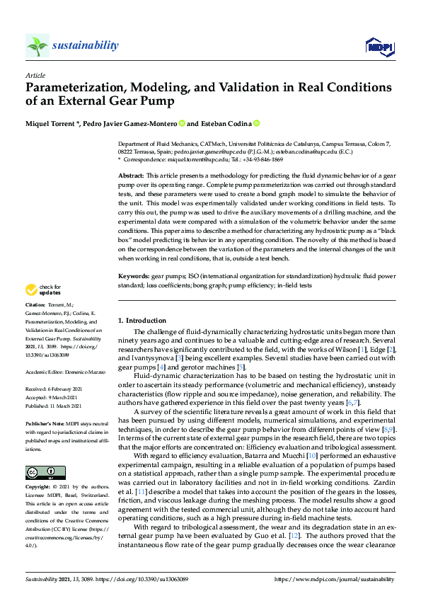 Pdf Parameterization Modeling And Validation In Real Conditions Of