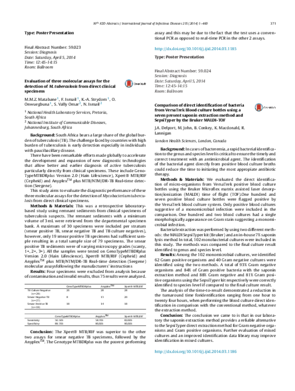 (PDF) Comparison of direct identification of bacteria from VersaTrek ...