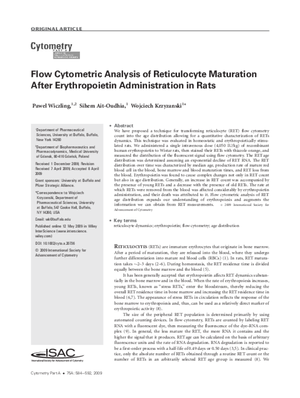 (PDF) Flow cytometric analysis of reticulocyte maturation after ...