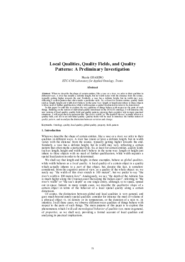 (PDF) Local Qualities, Quality Fields, and Quality Patterns: A ...
