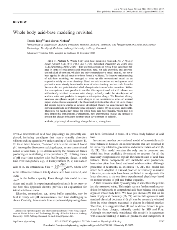 (PDF) Whole-body acid-base modeling revisited