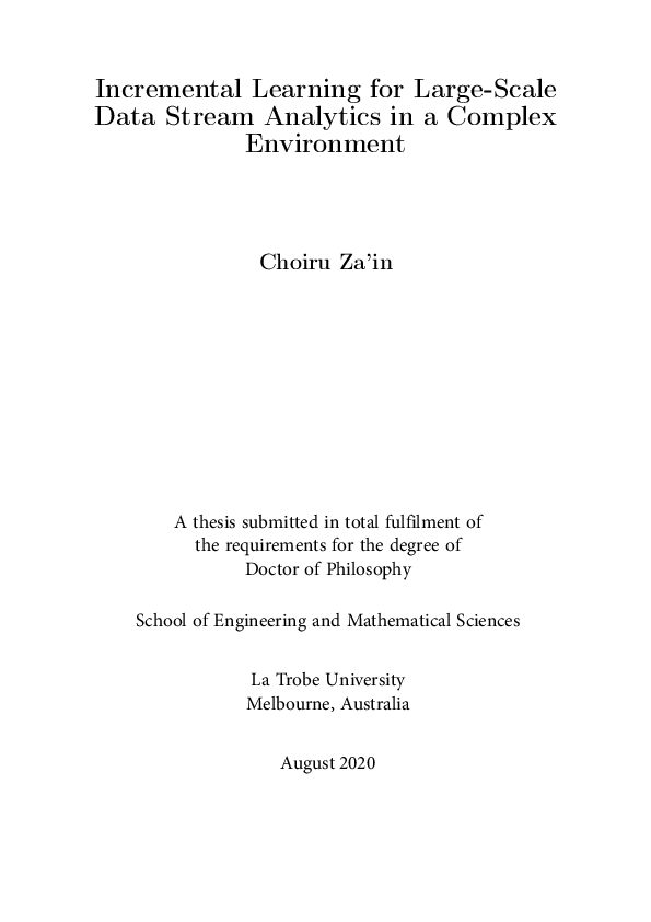 (PDF) Incremental Learning for Large-Scale Data Stream Analytics in a Complex Environment ...