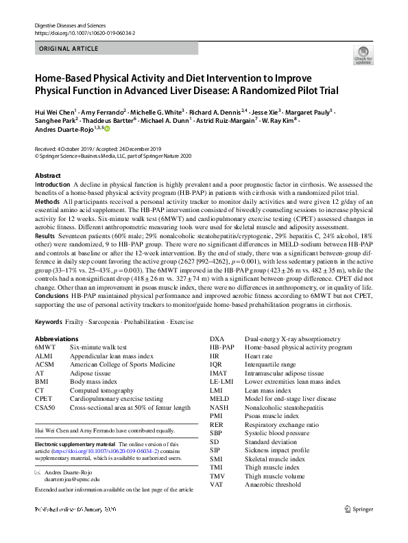(PDF) Home-Based Physical Activity and Diet Intervention to Improve ...