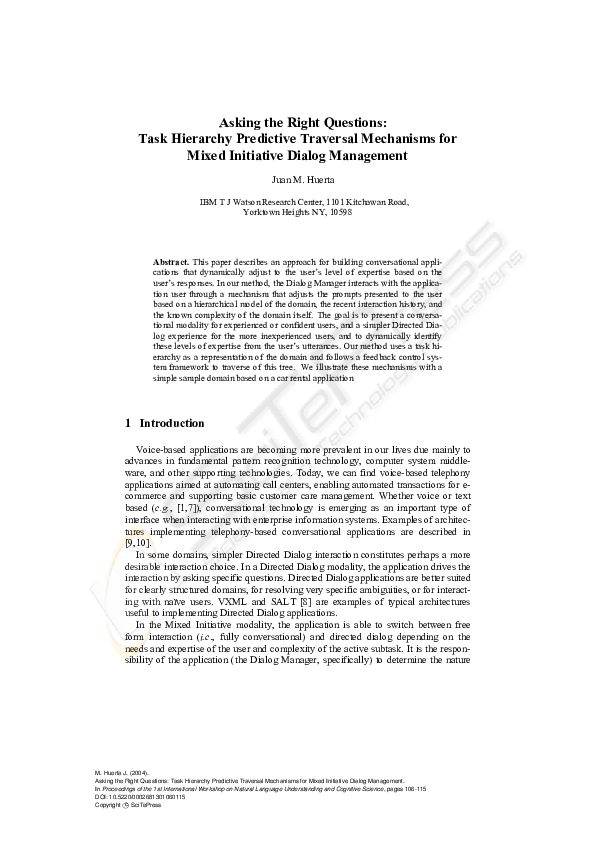 (PDF) Asking the Right Questions: Task Hierarchy Predictive Traversal Mechanisms for Mixed ...
