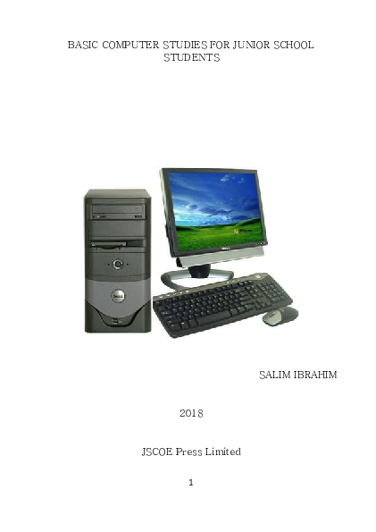 (DOC) BASIC COMPUTER STUDIES FOR JUNIOR SCHOOL STUDENTS