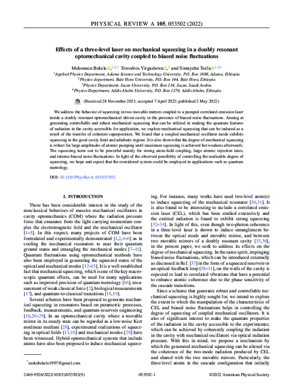 (PDF) Effects of a three-level laser on mechanical squeezing in a ...