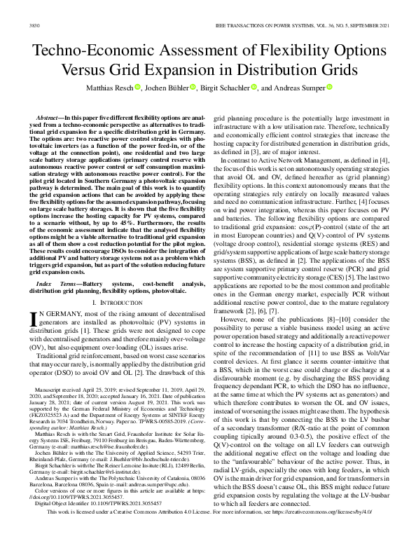 (PDF) Techno-Economic Assessment of Flexibility Options Versus Grid ...