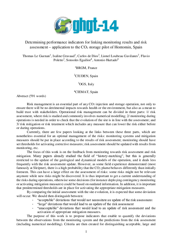 (PDF) Determining Performance Indicators for Linking Monitoring Results and Risk Assessment ...
