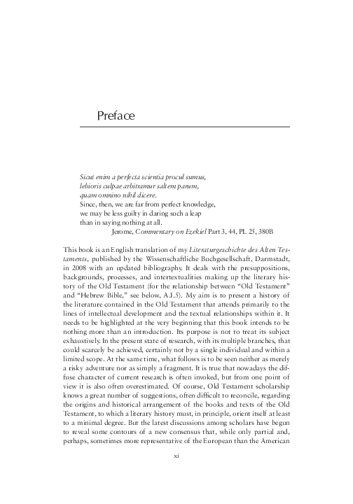 (PDF) The Old Testament: A Literary History: Preface