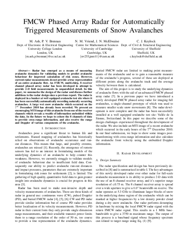 (PDF) FMCW phased array radar for automatically triggered measurements ...