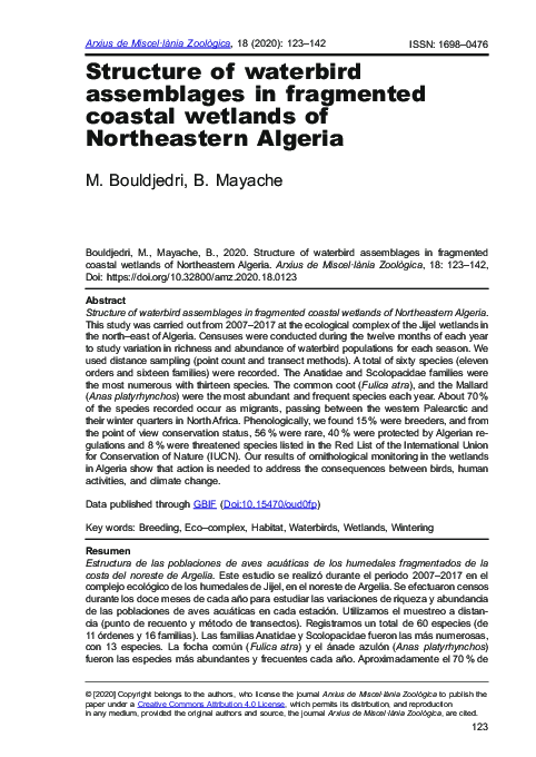 (PDF) Structure of waterbird assemblages in fragmented coastal wetlands ...