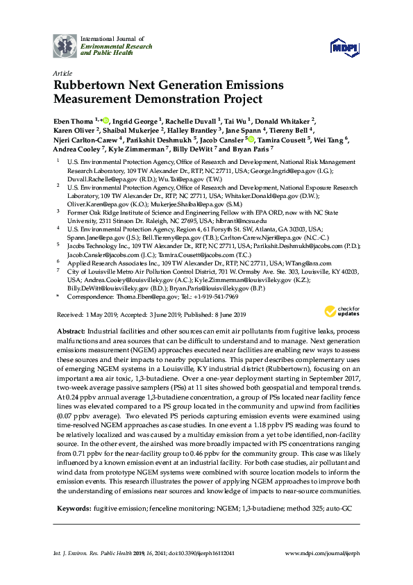 (PDF) Rubbertown Next Generation Emissions Measurement Demonstration ...