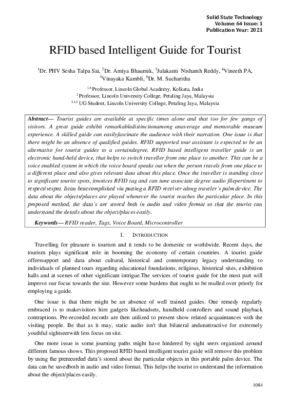 (PDF) RFID based Intelligent Guide for Tourist