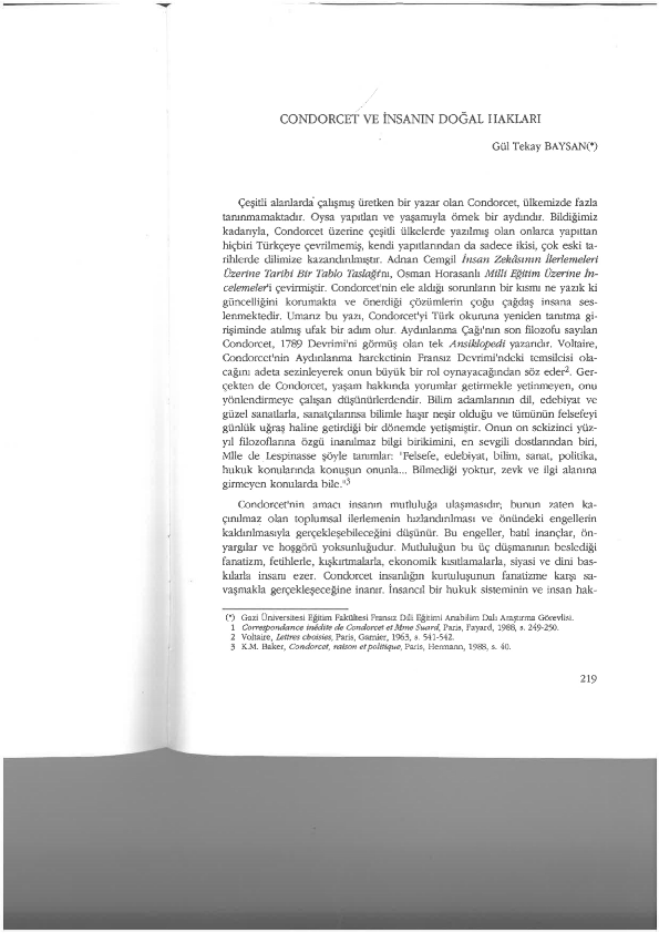 (PDF) Condorcet ve İnsanın Doğal Hakları
