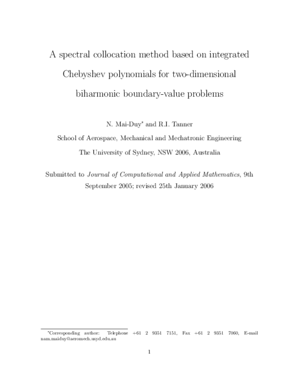 Pdf A Spectral Collocation Method Based On Integrated Chebyshev