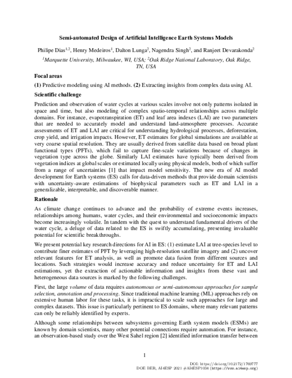 (PDF) Semi-automated Design of Artificial Intelligence Earth Systems Models
