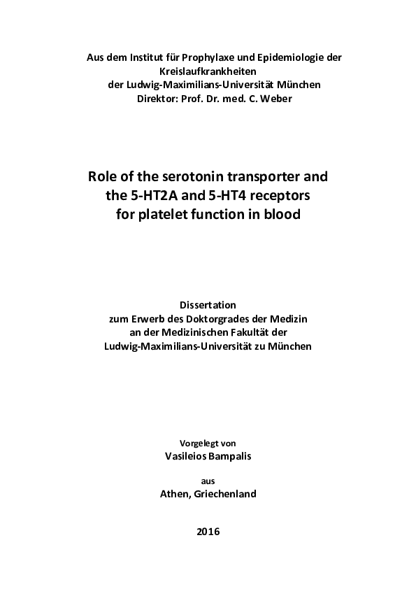 (PDF) Role of the serotonin transporter and the 5-HT2A and 5-HT4 ...