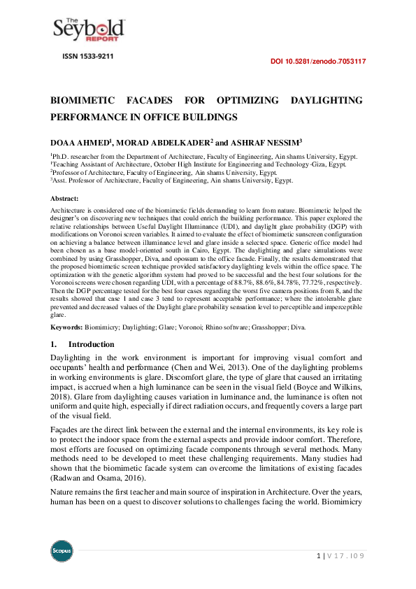 (PDF) Biomimetic Facades for Optimizing Daylighting Performance in Office Buildings