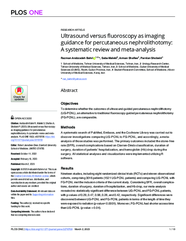 (PDF) Ultrasound versus fluoroscopy as imaging guidance for ...