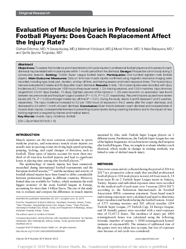 (PDF) Evaluation of Muscle Injuries in Professional Football Players ...