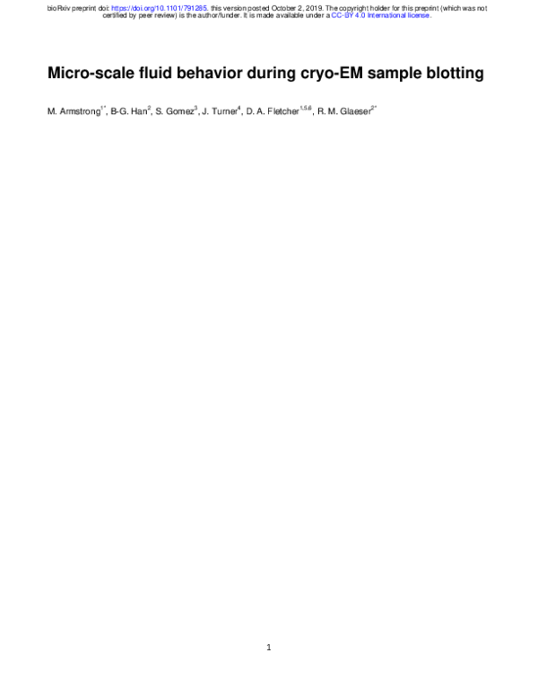 (PDF) Micro-scale fluid behavior during cryo-EM sample blotting