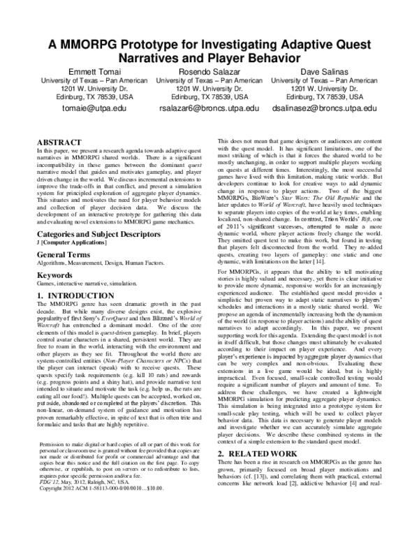 (PDF) A MMORPG Prototype for Investigating Adaptive Quest Narratives ...