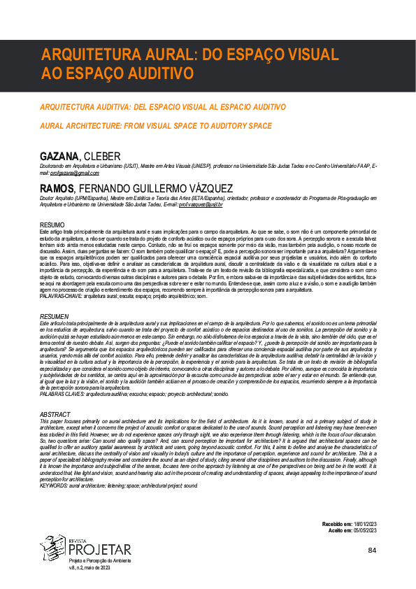 (PDF) Arquitetura aural: do espaço visual ao espaço auditivo / Aural ...