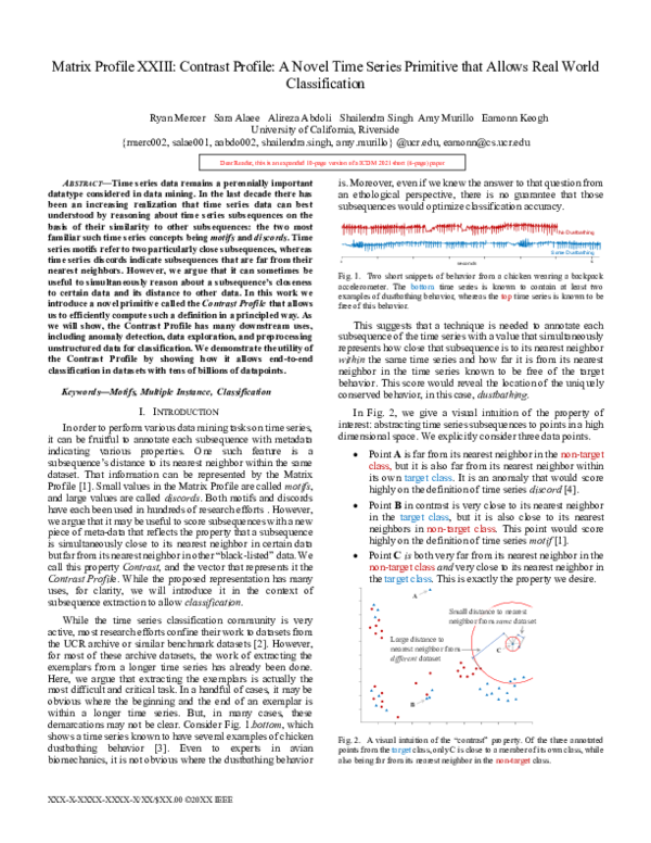 (PDF) Matrix Profile XXIII: Contrast Profile: A Novel Time Series ...