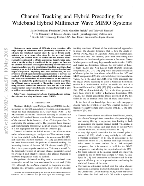 (PDF) Channel Tracking and Hybrid Precoding for Wideband Hybrid ...