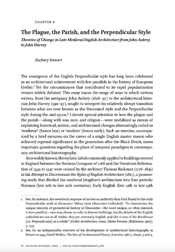 (PDF) "The Plague, the Parish, and the Perpendicular Style: Theories of ...