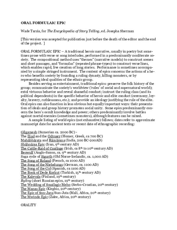 (PDF) ORAL FORMULAIC EPIC