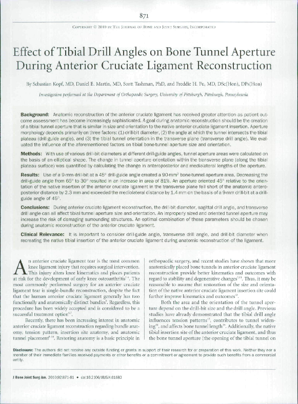 (PDF) Effect of Tibial Drill Angles on Bone Tunnel Aperture During ...
