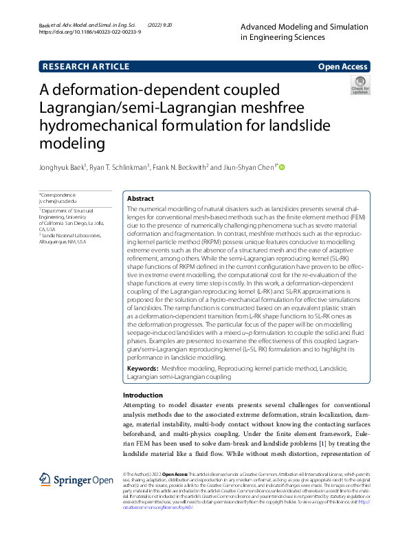 (PDF) A deformation-dependent coupled Lagrangian/semi-Lagrangian meshfree hydromechanical ...