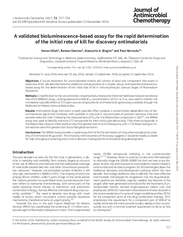 Pdf A Validated Bioluminescence Based Assay For The Rapid Determination Of The Initial Rate Of