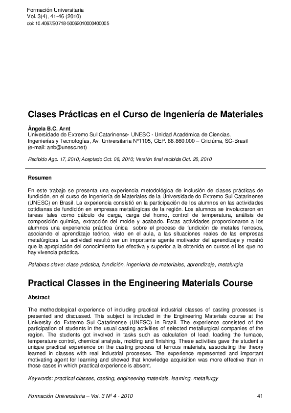 (PDF) Clases Prácticas en el Curso de Ingeniería de Materiales