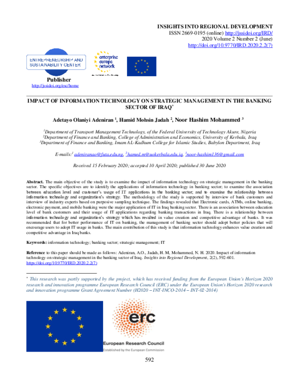 (PDF) Impact of information technology on strategic management in the ...