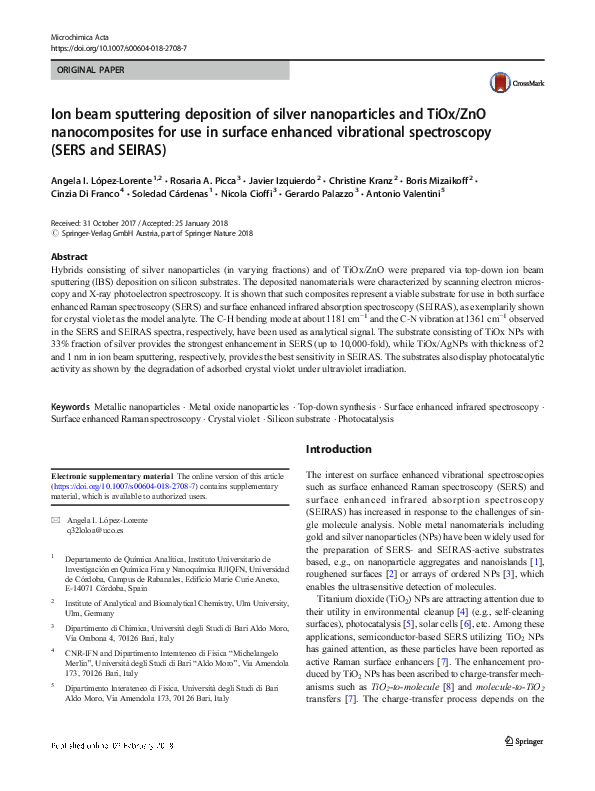 (PDF) Ion beam sputtering deposition of silver nanoparticles and TiOx ...