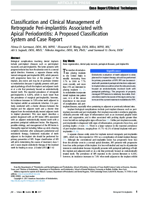 (PDF) Classification and Clinical Management of Retrograde Peri ...