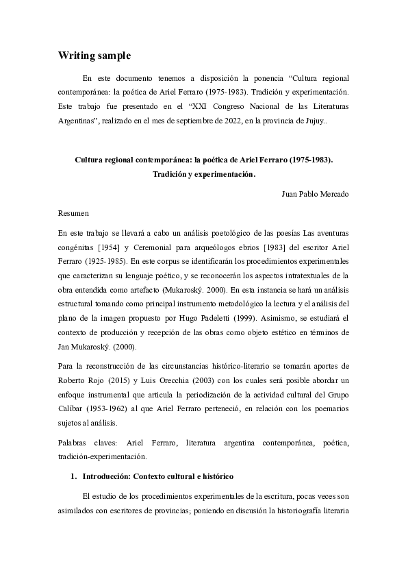 (PDF) Cultura regional contemporánea la poética de Ariel Ferraro (1975 ...