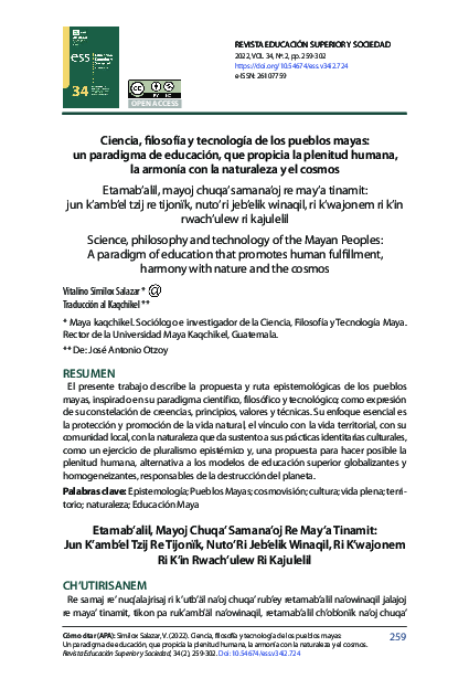 (PDF) Ciencia, filosofía y tecnología de los Pueblos Mayas: Un ...