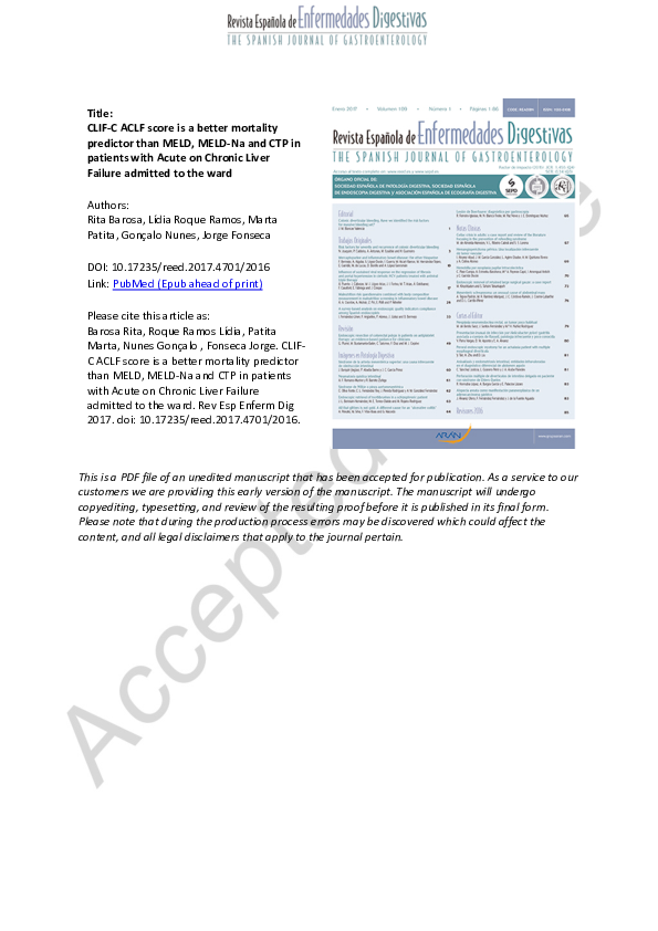 (PDF) CLIF-C ACLF score is a better mortality predictor than MELD, MELD ...